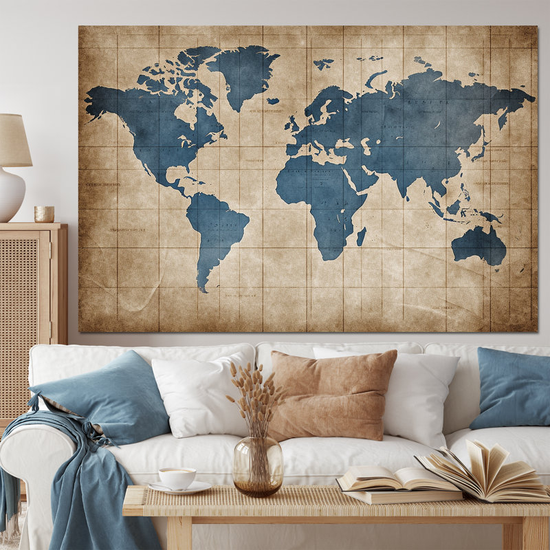 17 Stories Ancient Map Of The World II - Maps Canvas Print | Wayfair
